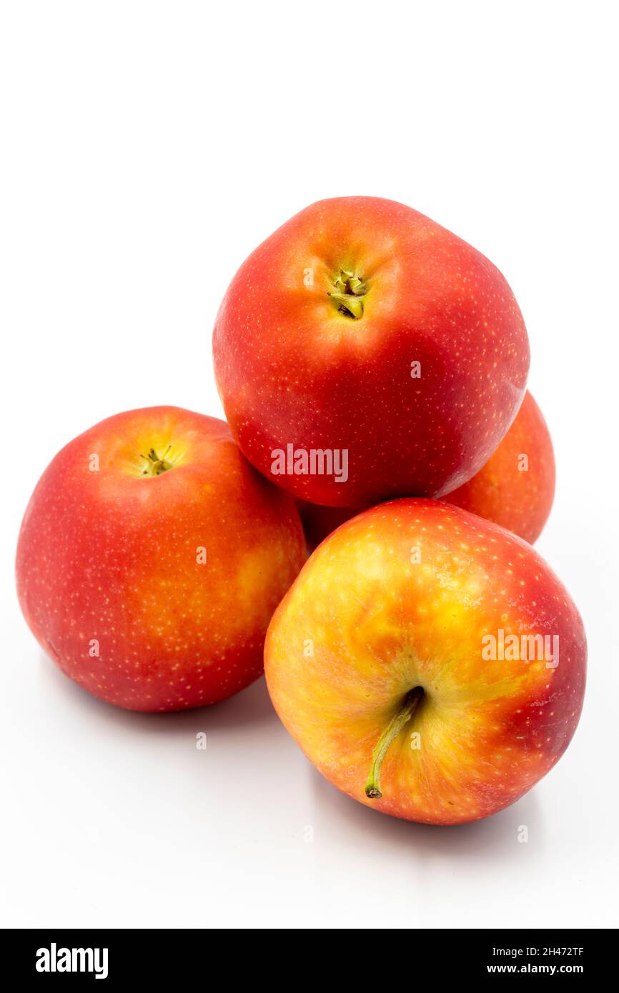 Red apple on a white background. In combination with a ripe apple shade ...