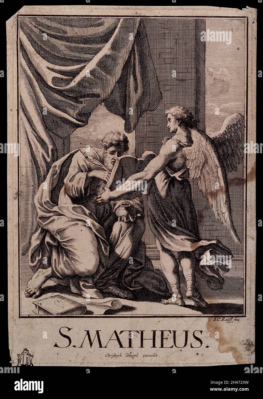 Saint Matthew. Etching by J.C. Reiff Stock Photo - Alamy