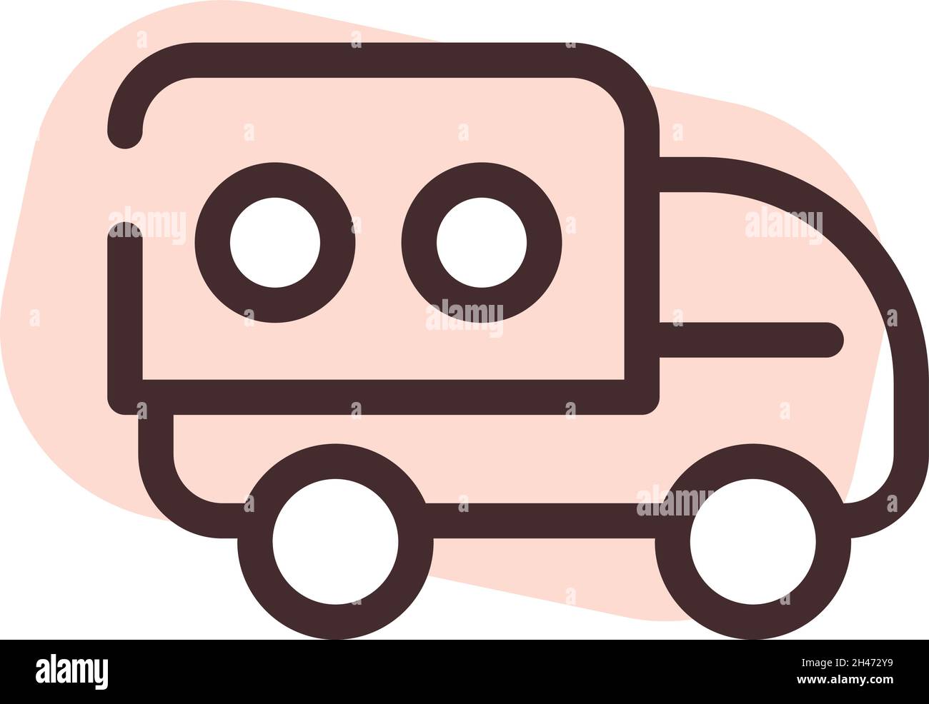 Pink van, illustration, vector, on a white background Stock Vector ...