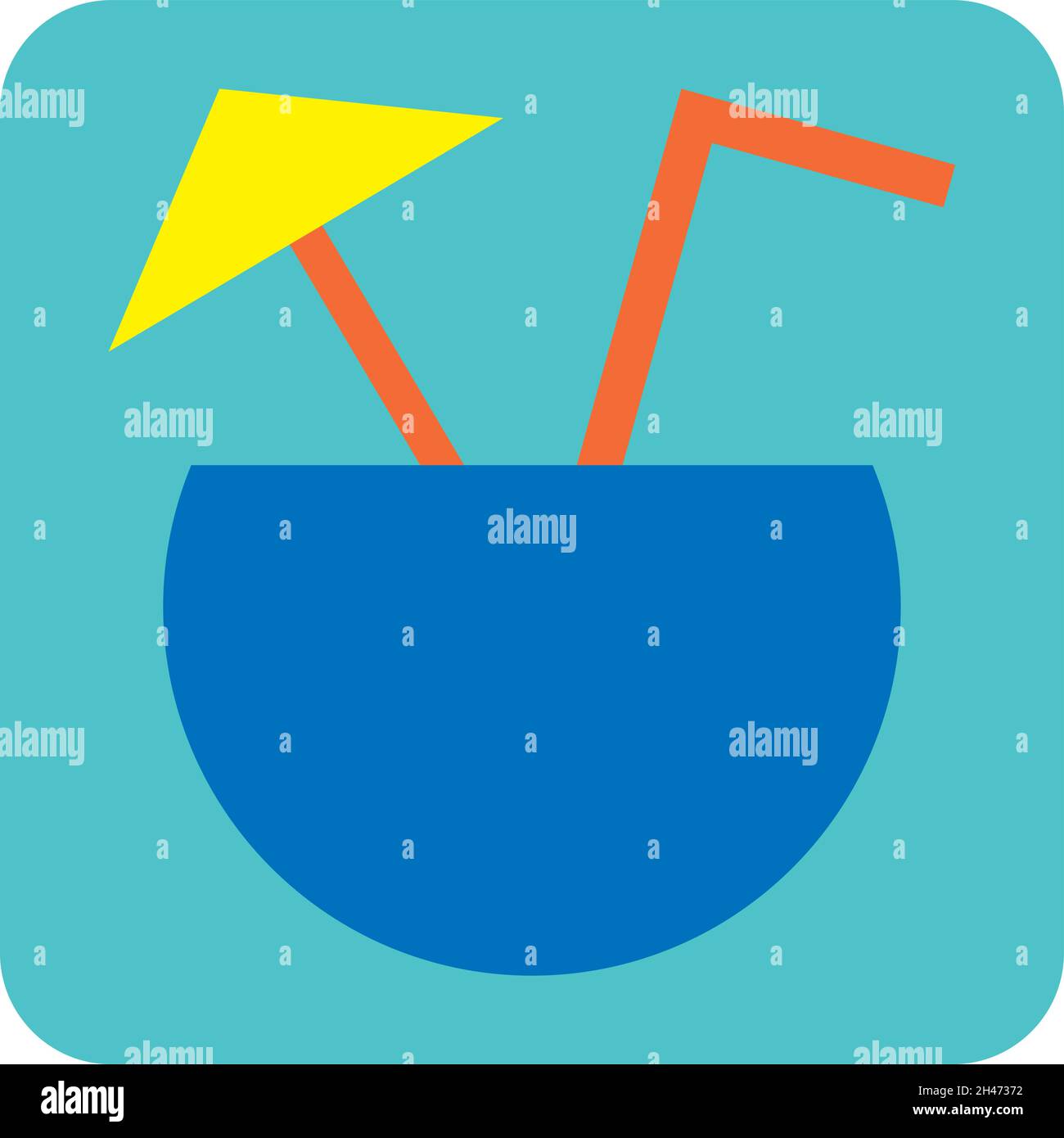 Beach coctail, illustration, vector, on a white background Stock Vector ...