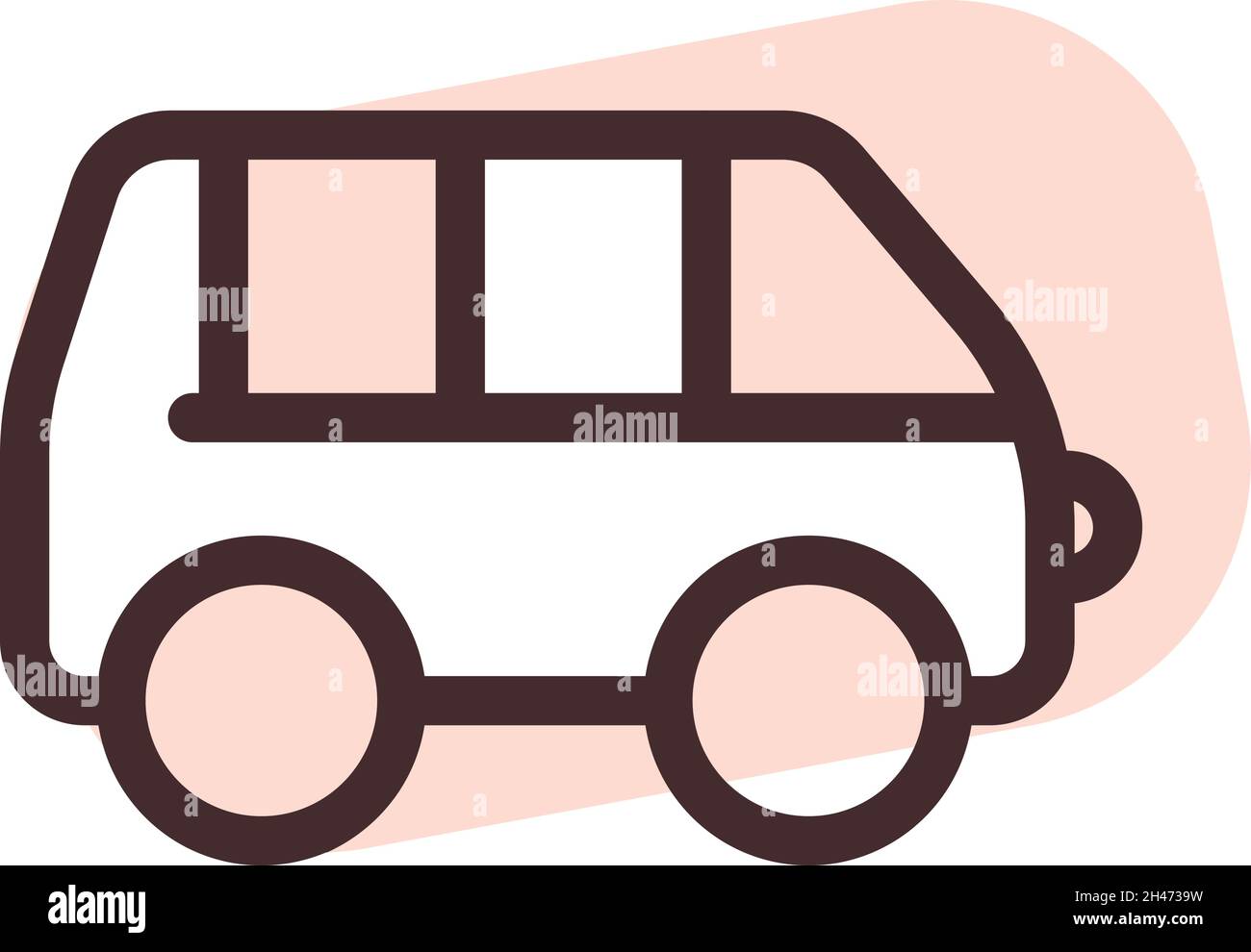 Pink mini bus, illustration, vector, on a white background Stock Vector ...