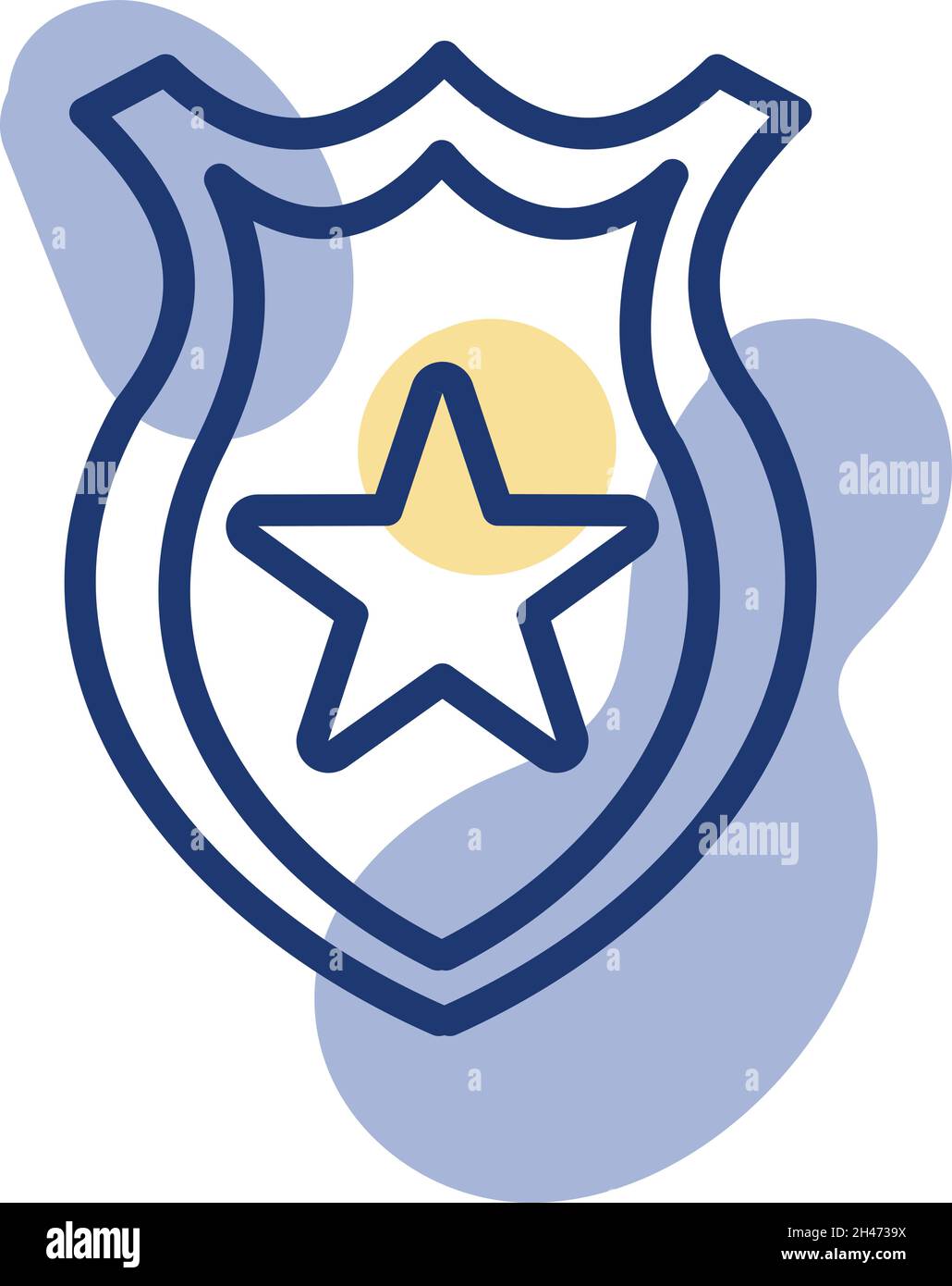 Police badge, illustration, vector, on a white background Stock Vector ...