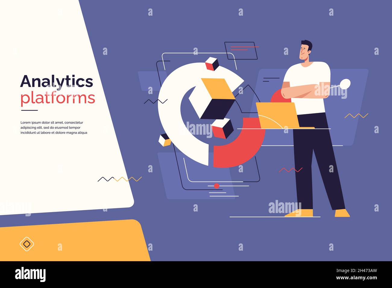 Vector illustration on the subject of data gathering, business ...