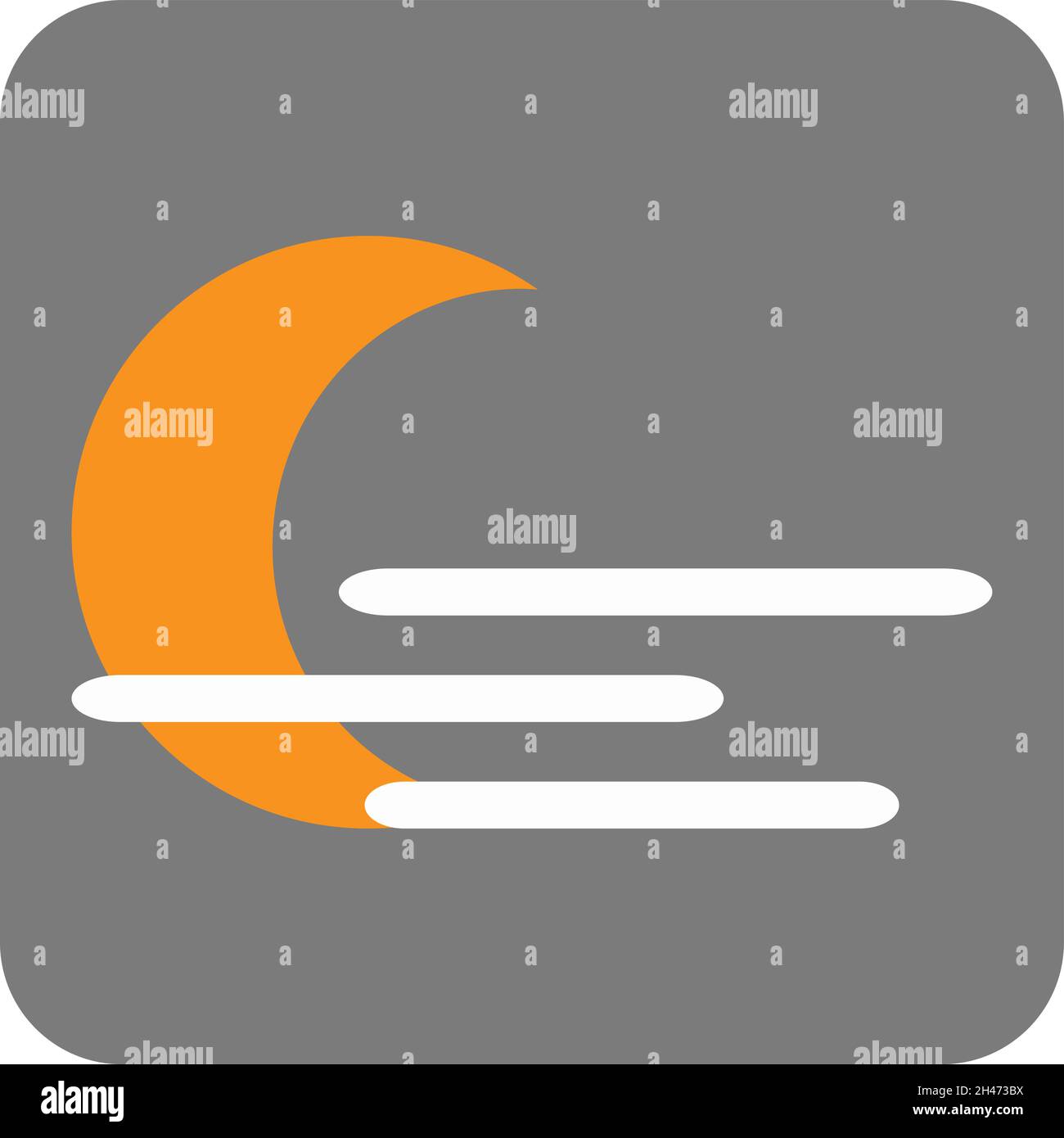 Orange moon, illustration, vector, on a white background Stock Vector ...