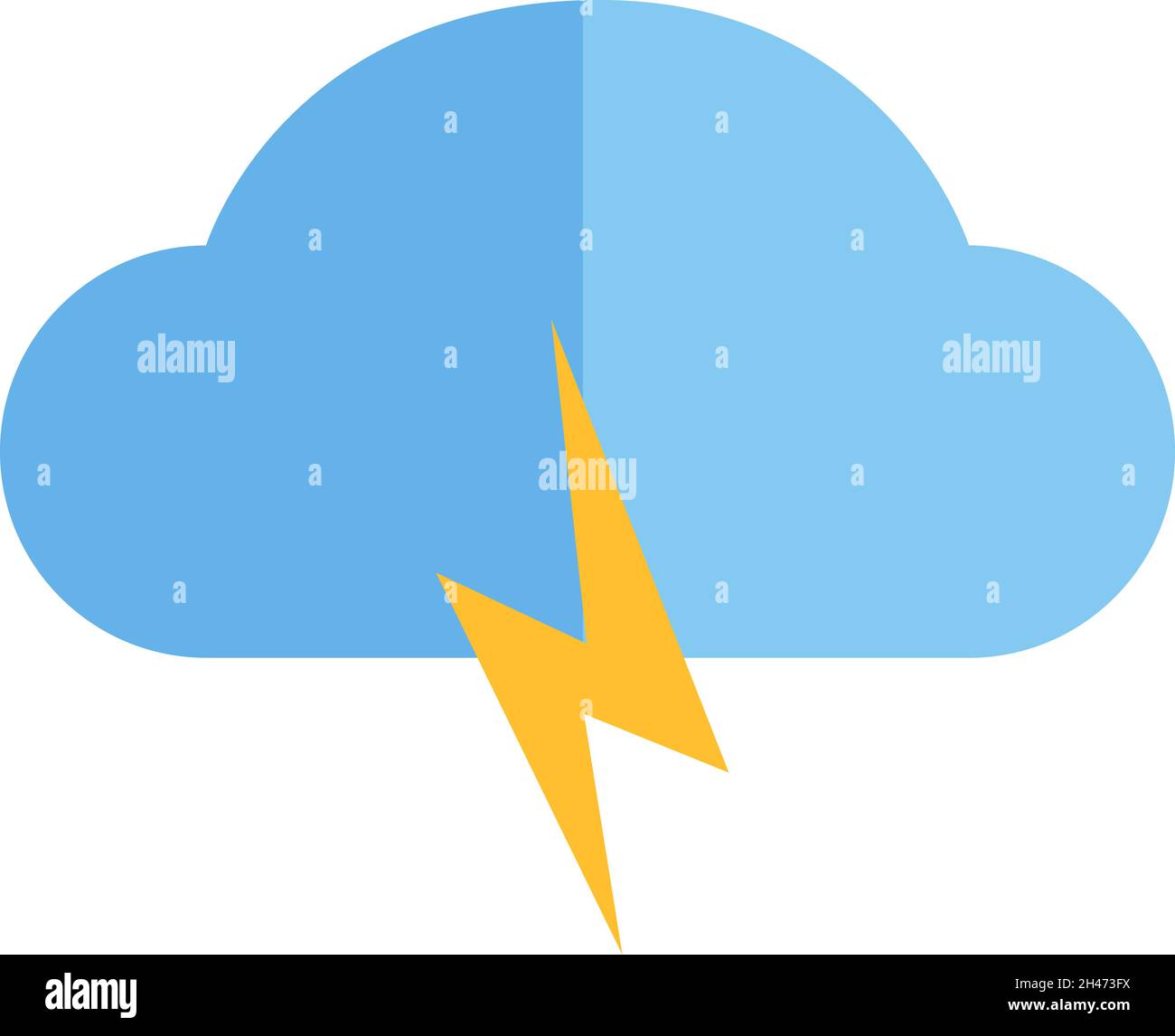 Thunder cloud storm, illustration, vector, on a white background Stock ...