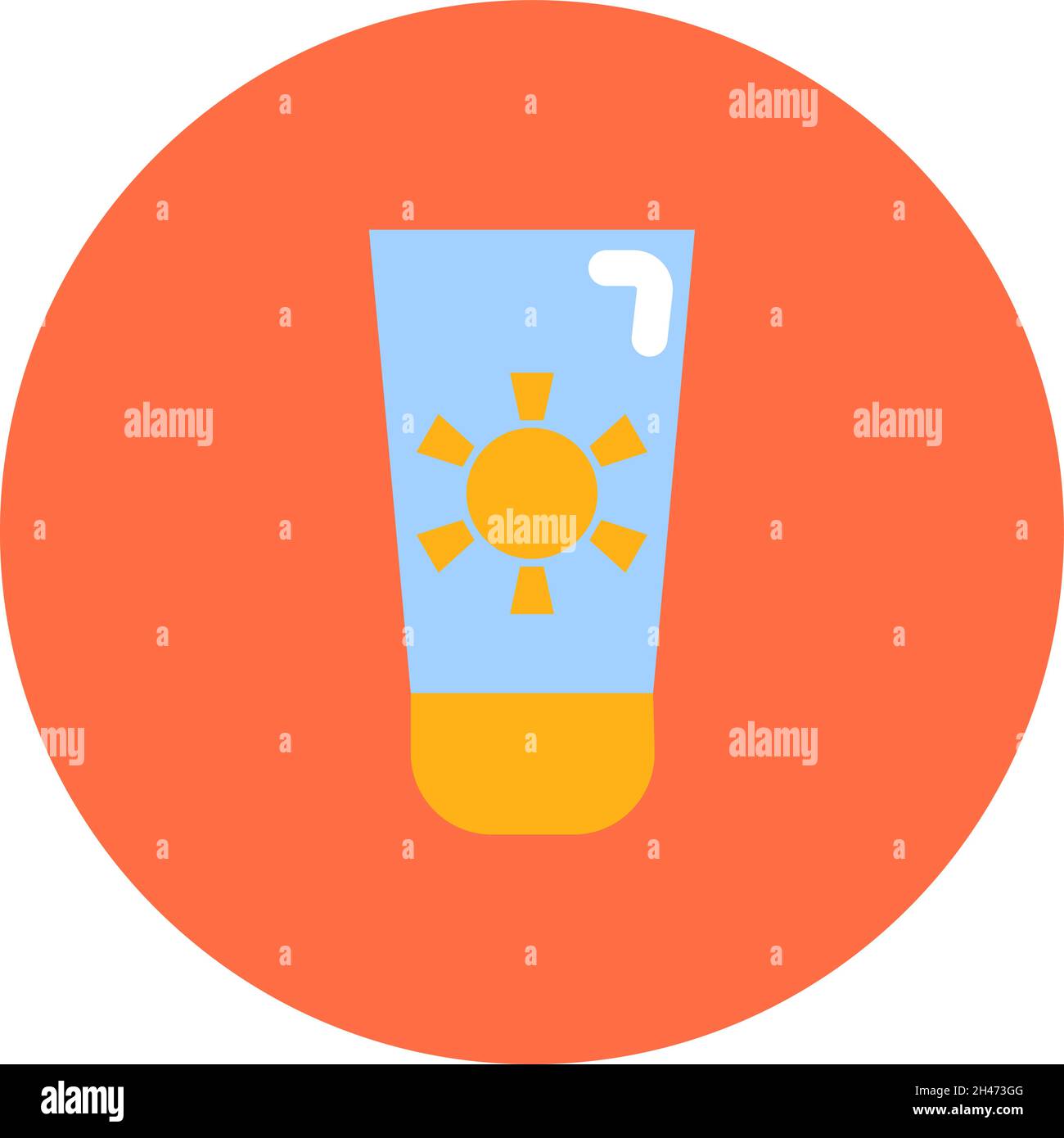 Vacation sun cream, illustration, vector, on a white background Stock ...
