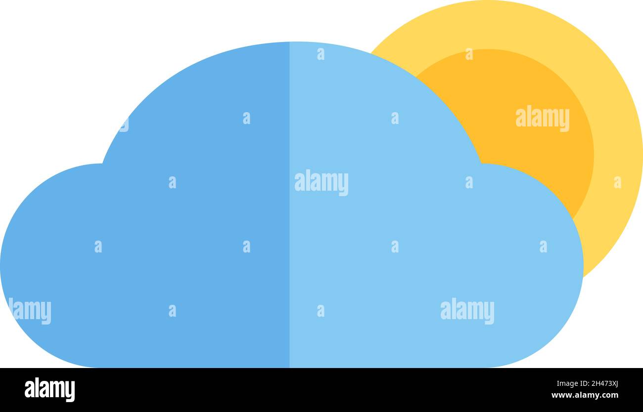 Cloud with sun, illustration, vector, on a white background Stock ...