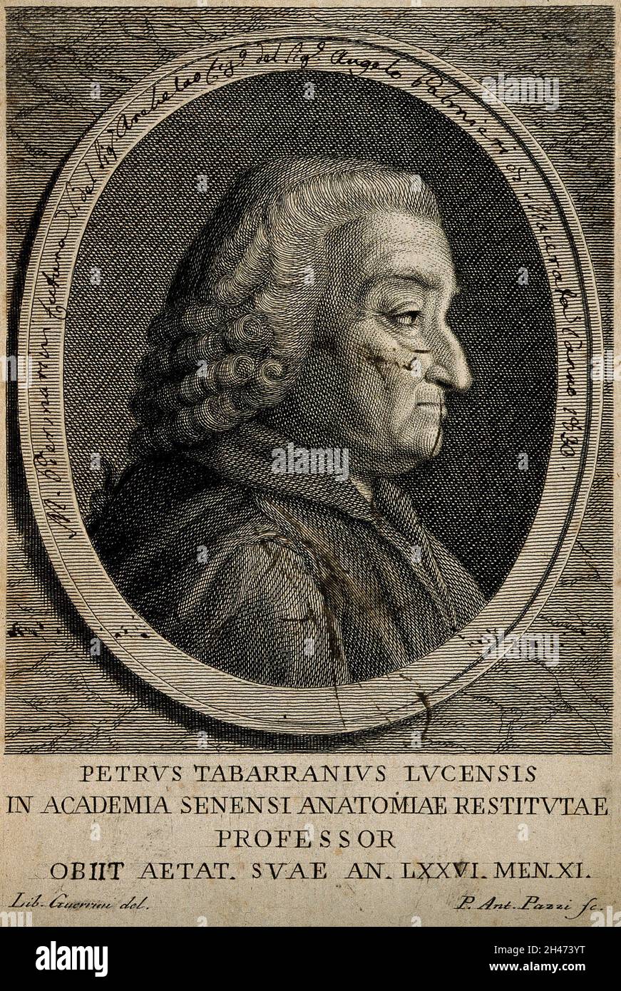 Pietro Tabarrani. Line engraving by P. A. Pazzi after L. Guerrini Stock ...