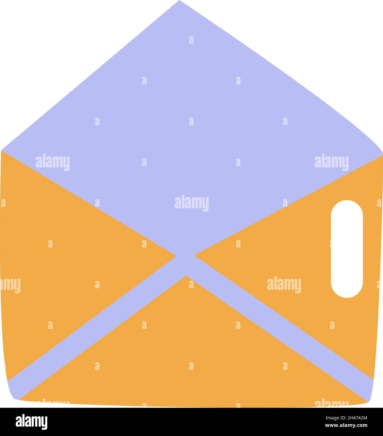 Yellow open letter, illustration, vector, on a white background Stock ...