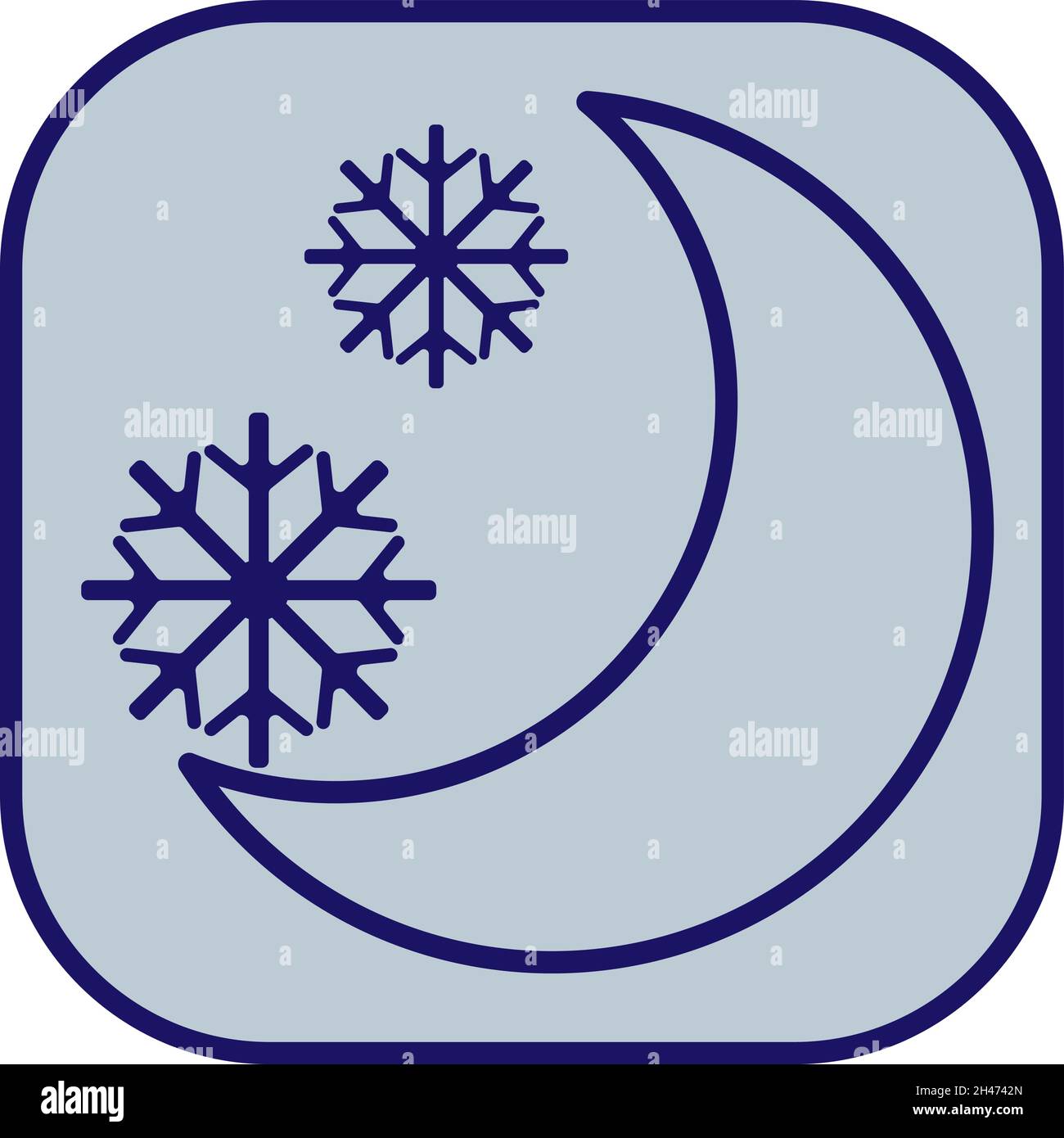 Snowy night, illustration, vector, on a white background Stock Vector ...