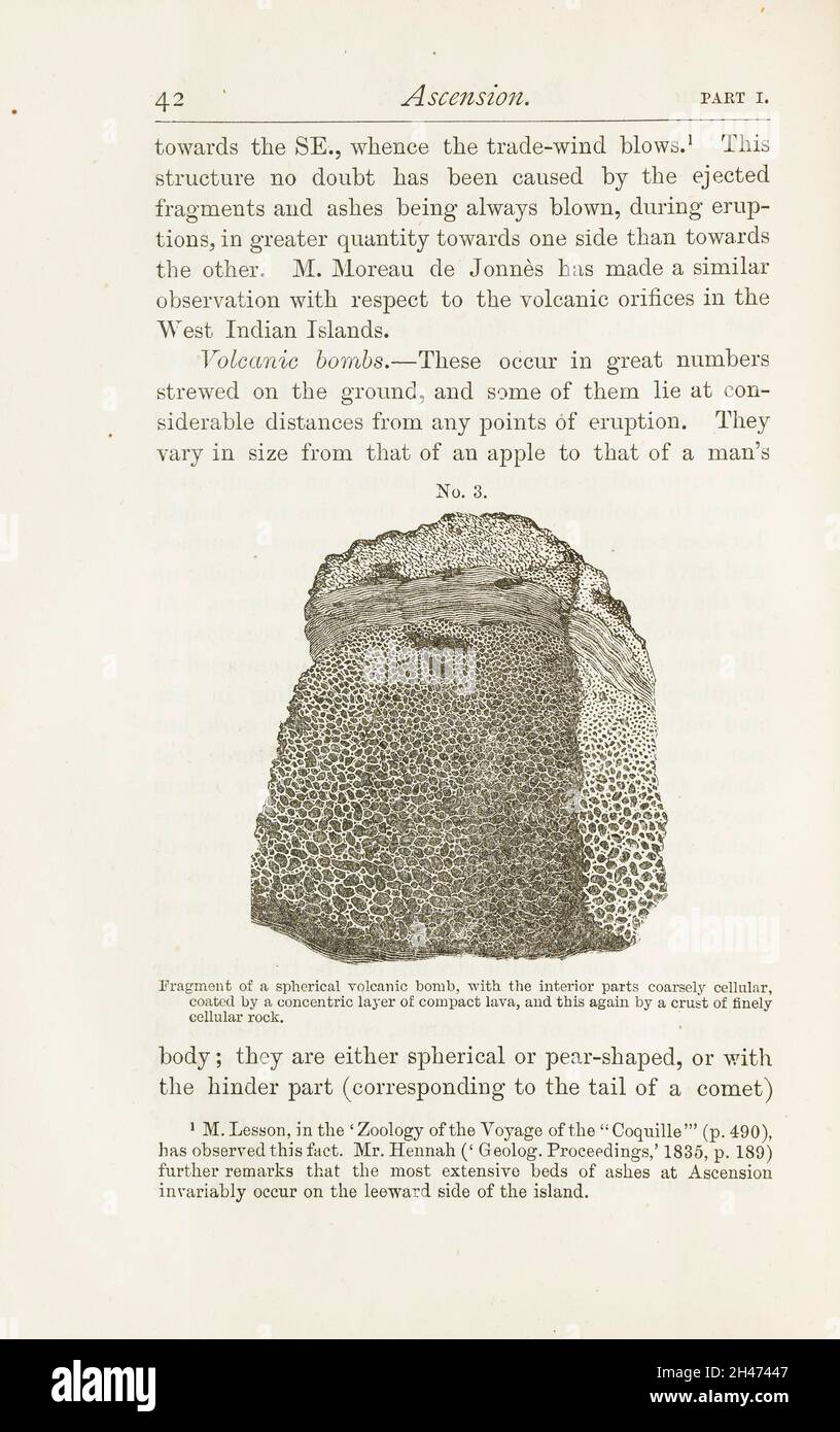 Illustration of a fragment of a spherical volcanic bomb Stock Photo - Alamy
