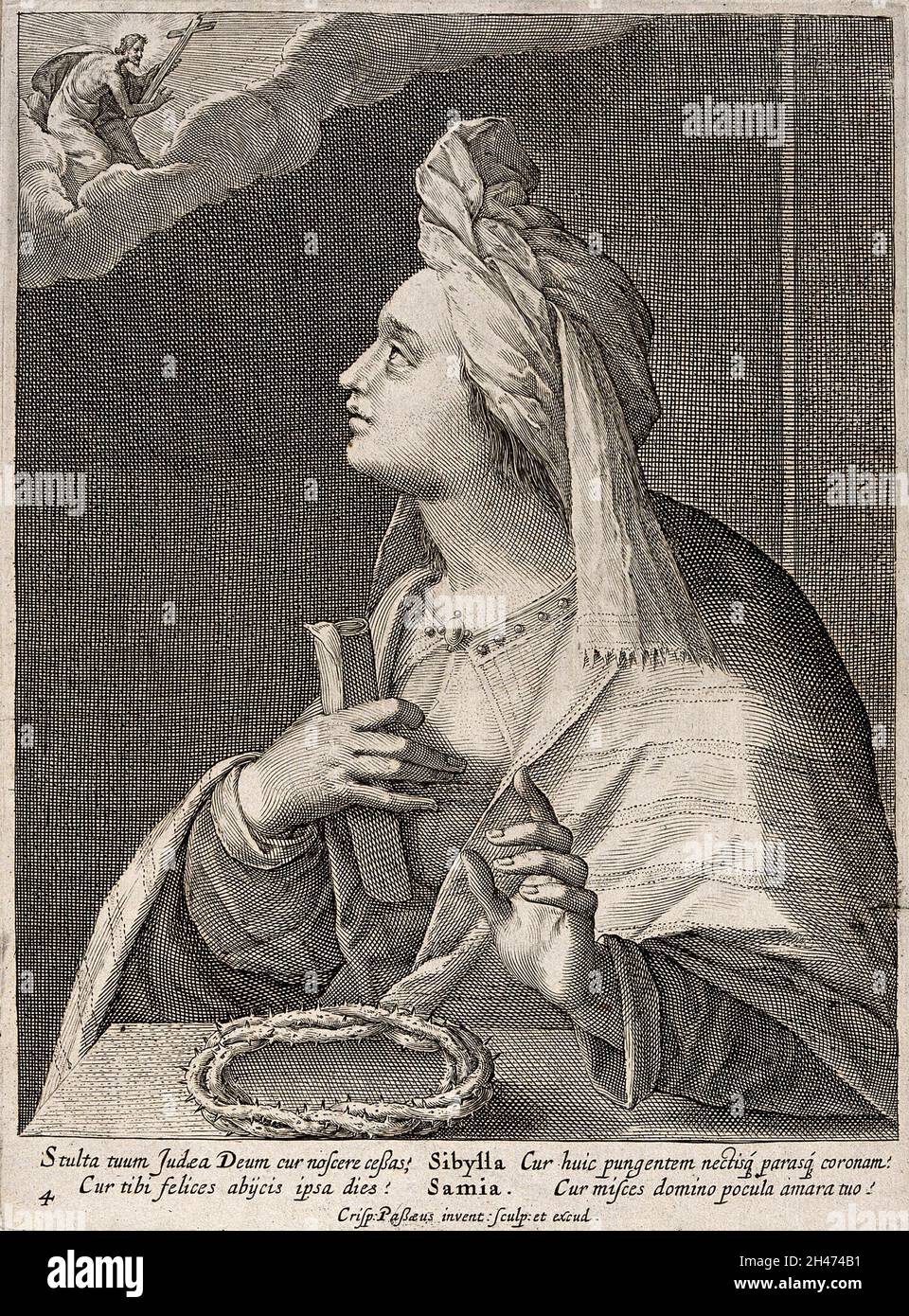 The Samian sibyl. Engraving by C. de Passe I Stock Photo - Alamy