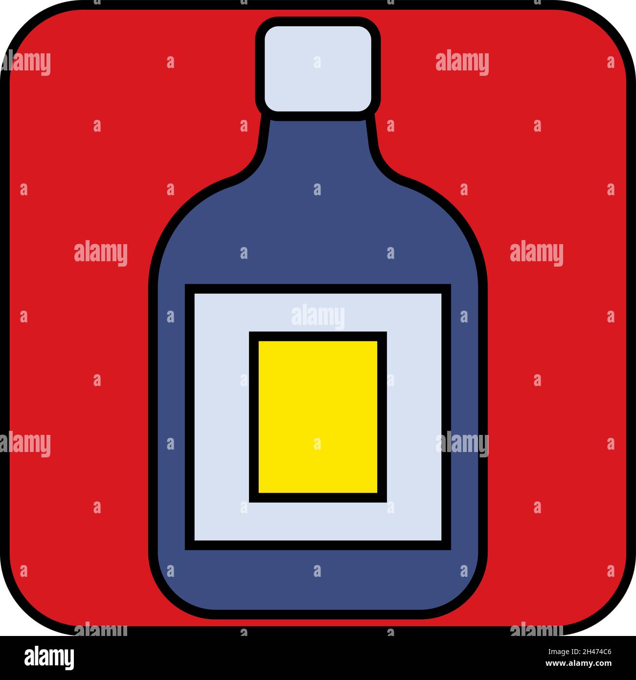 Cognac bottle, illustration, vector, on a white background Stock Vector Image & Art - Alamy