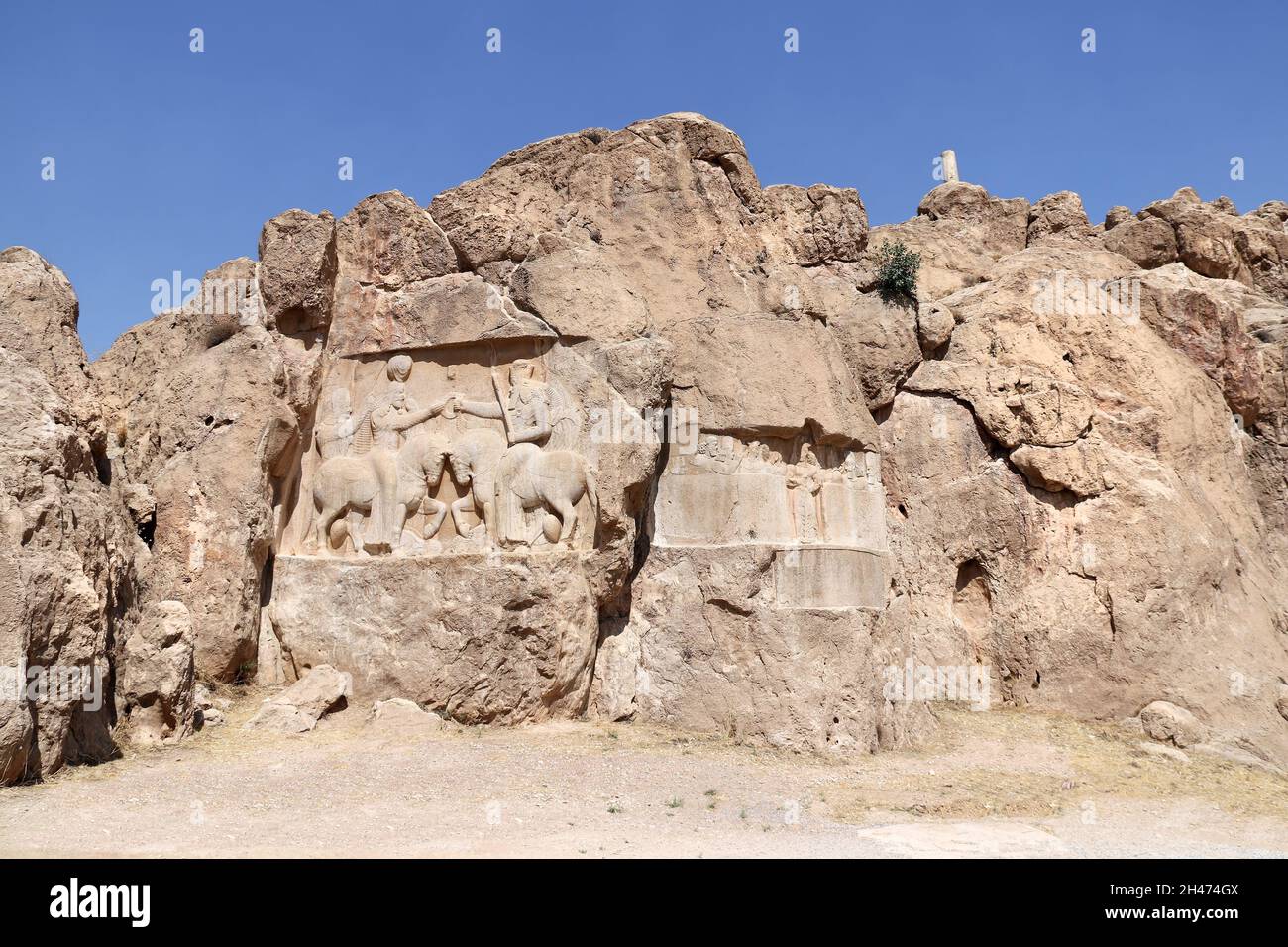 Stone bas-relief of Investiture of Ardashir I (Coronation of Ardashir I ...