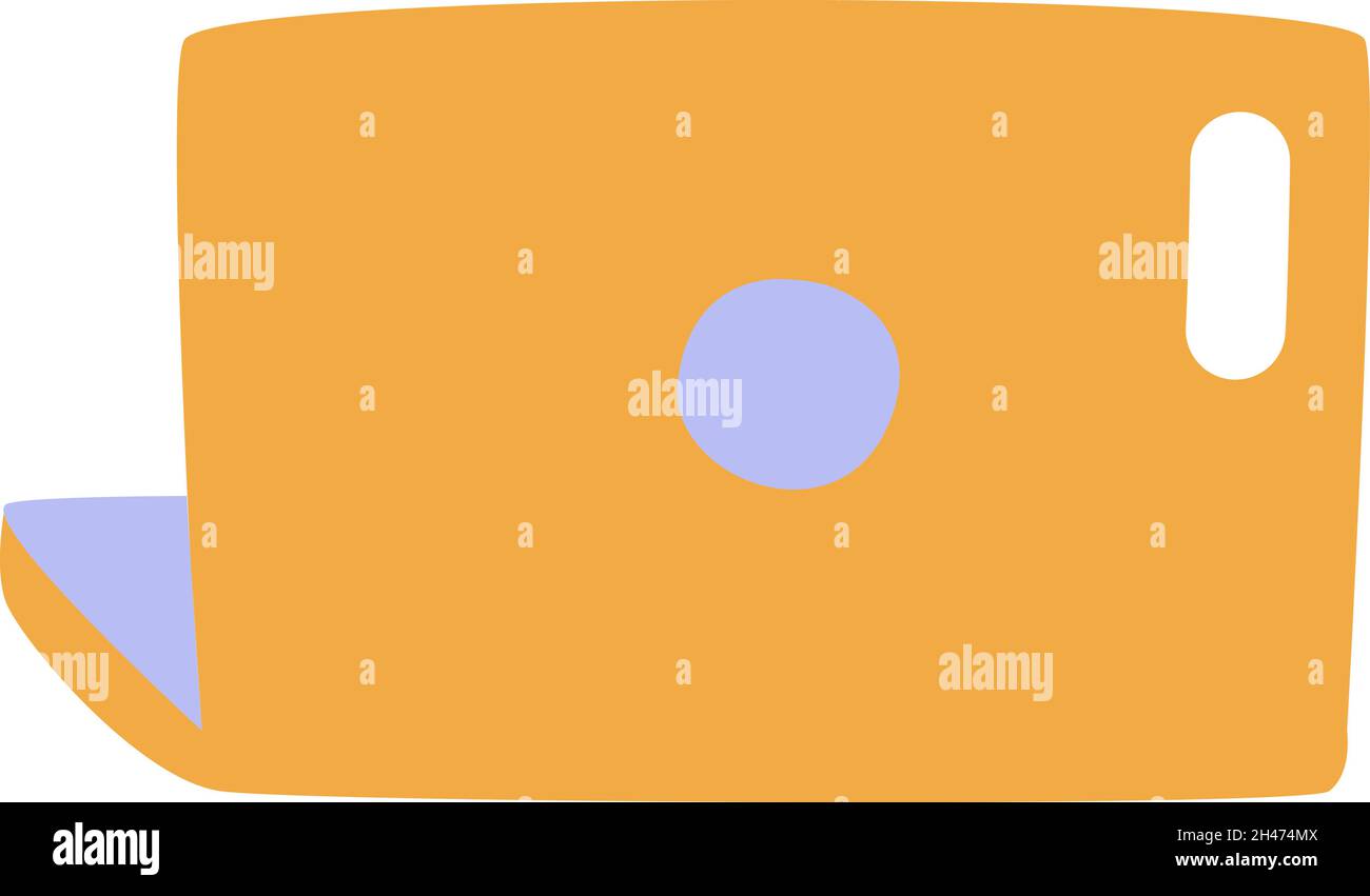 Yellow work laptop, illustration, vector, on a white background Stock ...