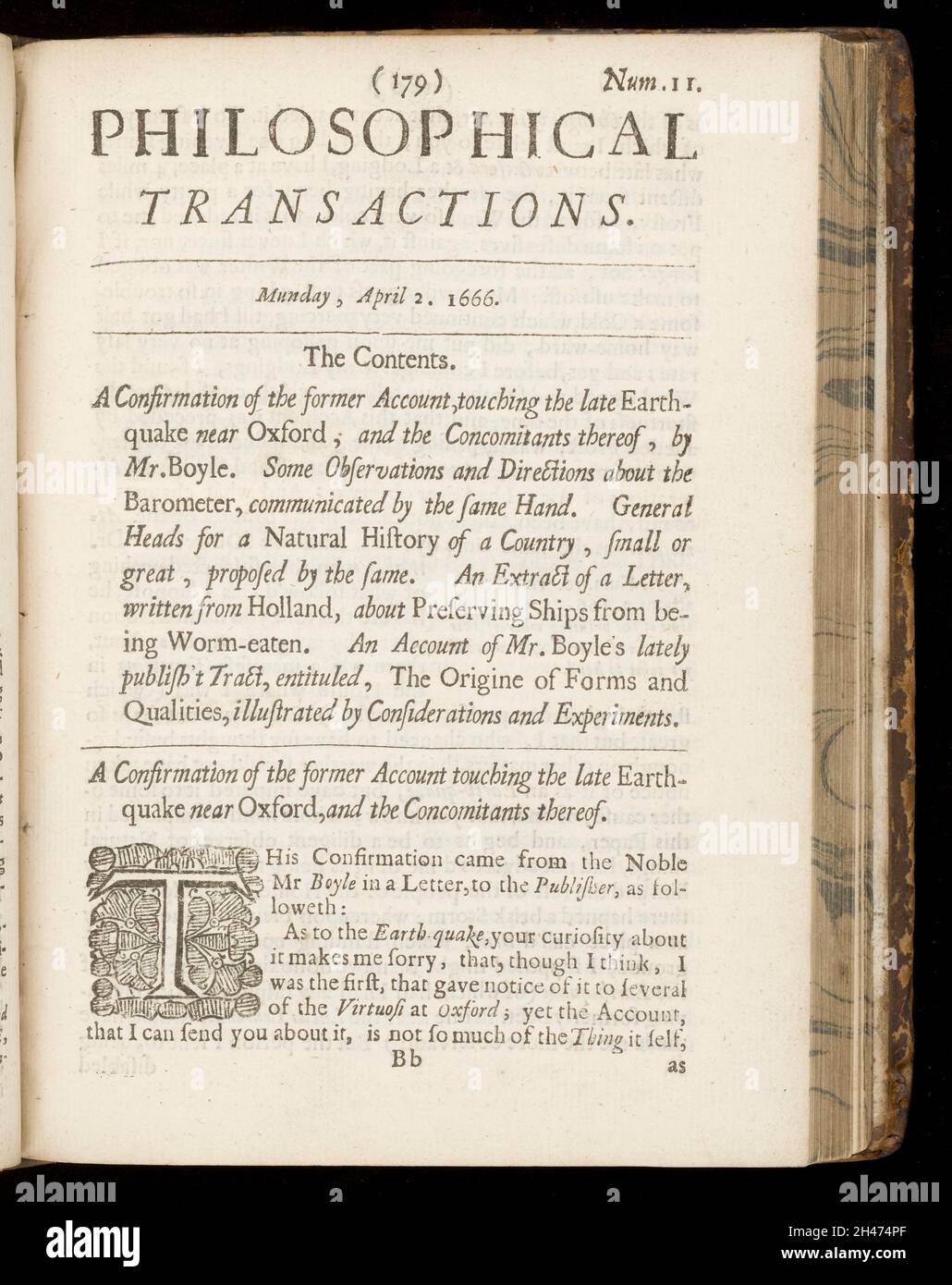 Philosophical Transactions Vol I Stock Photo - Alamy