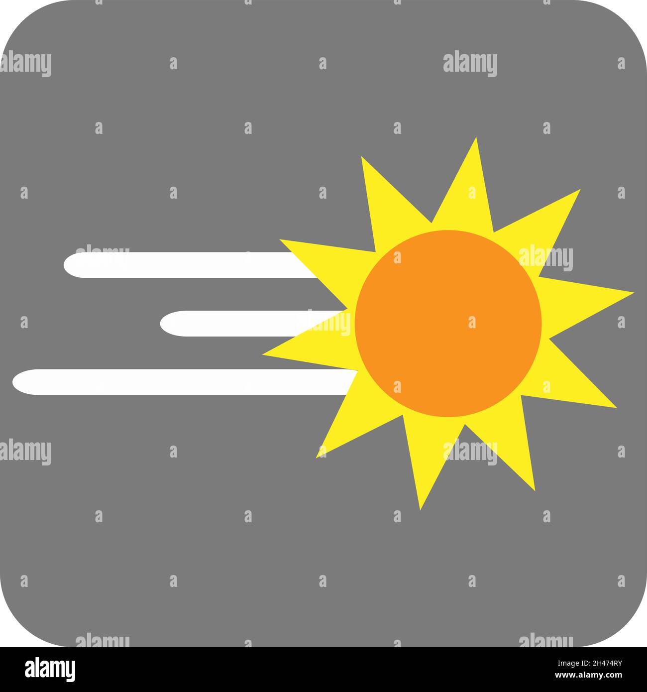 Windy sunny weather, illustration, vector, on a white background Stock ...