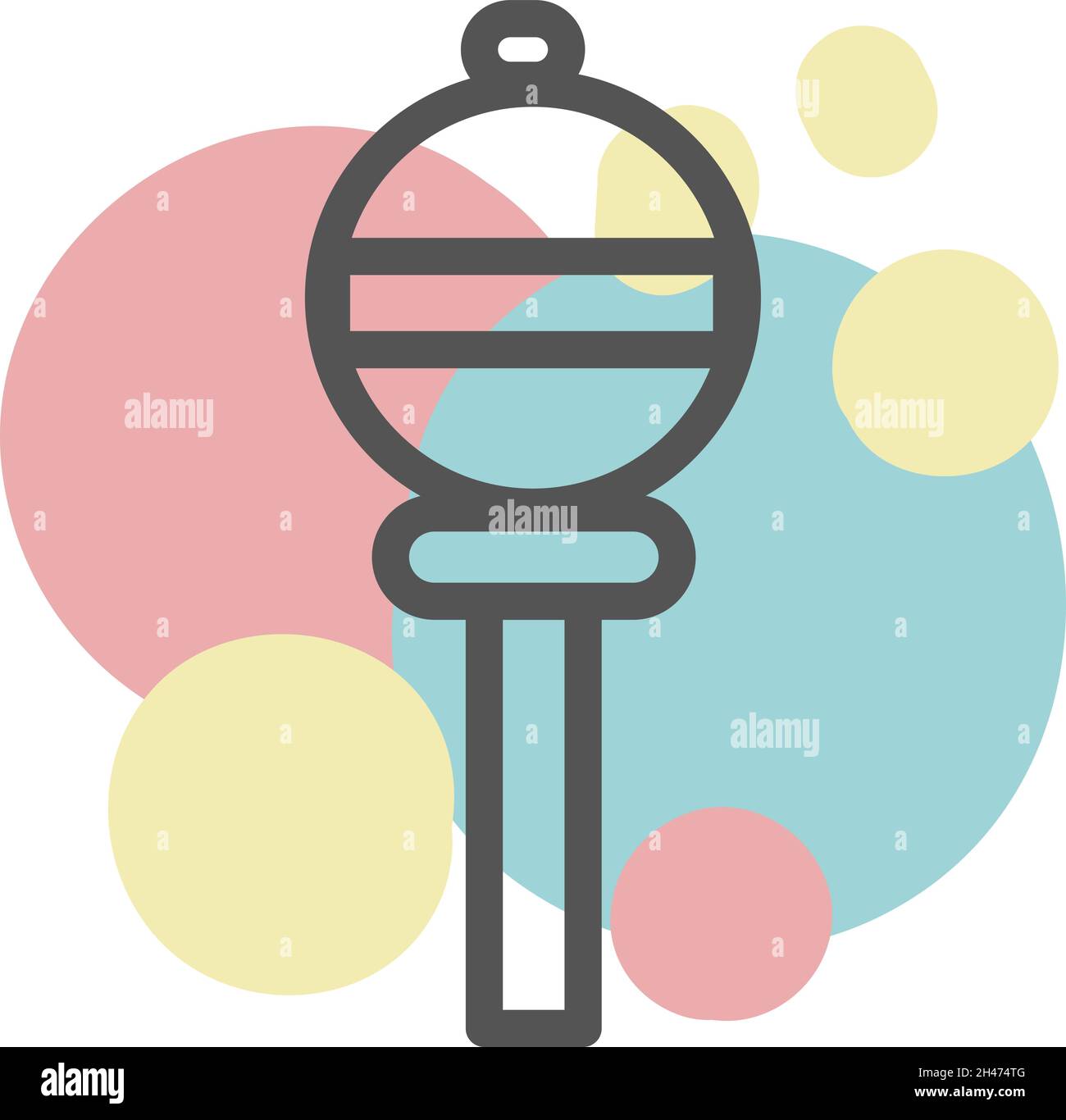 Cute baby rattle, illustration, vector, on a white background Stock ...