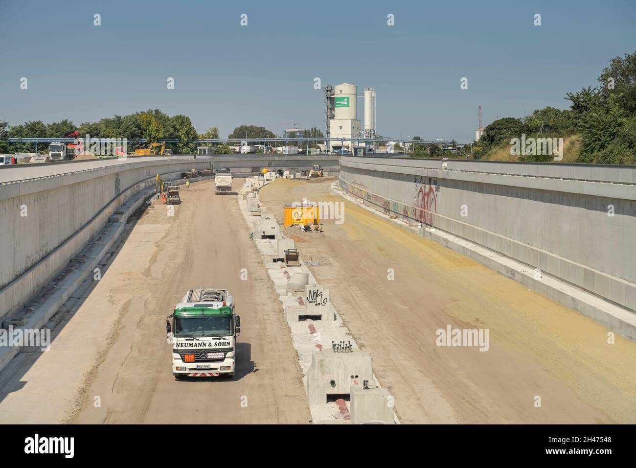 Neubau Autobahn A100, Höhe Dieselstraße, Neukölln, Berlin, Deutschland ...