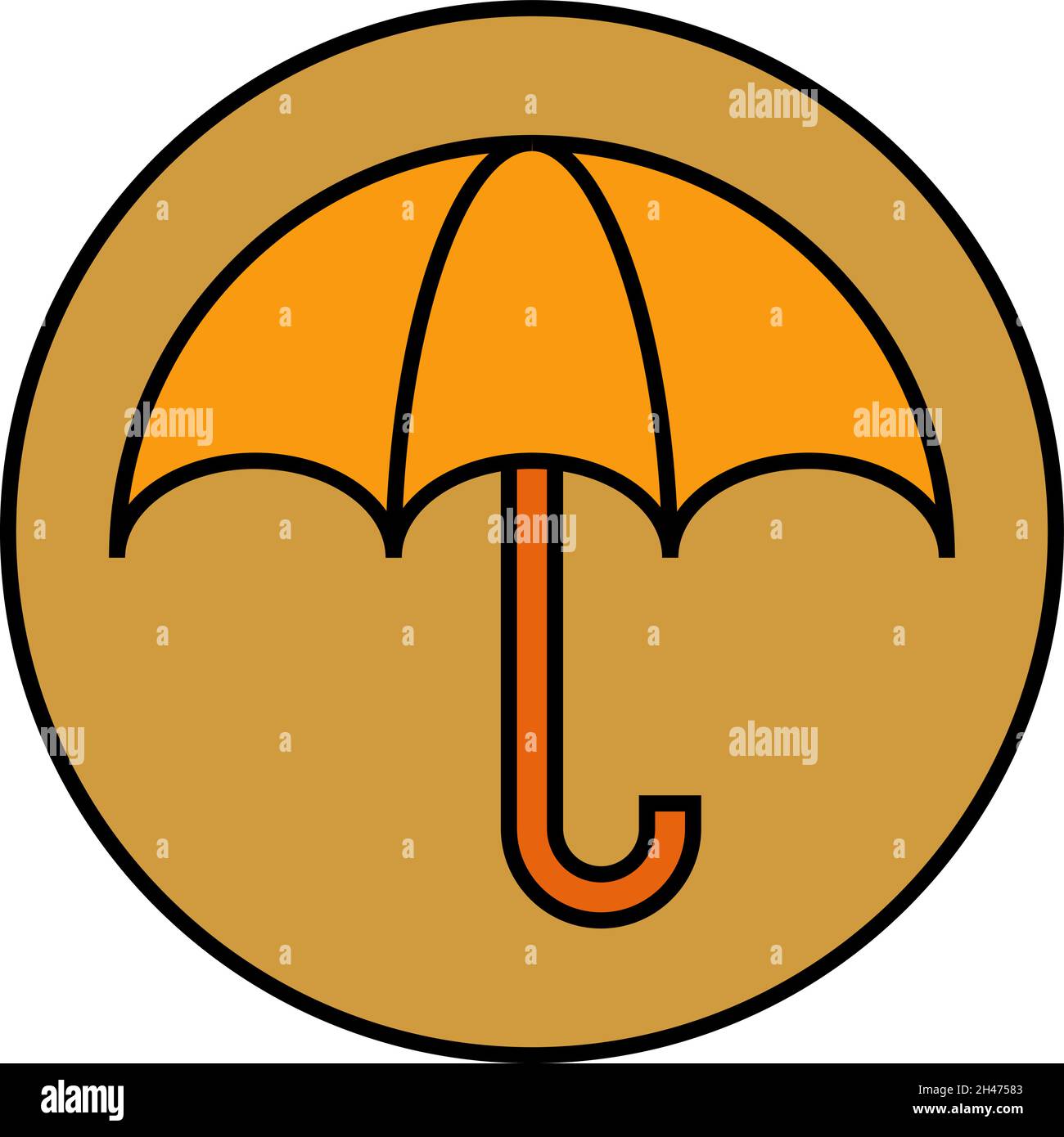 Orange umbrella, illustration, vector, on a white background Stock ...