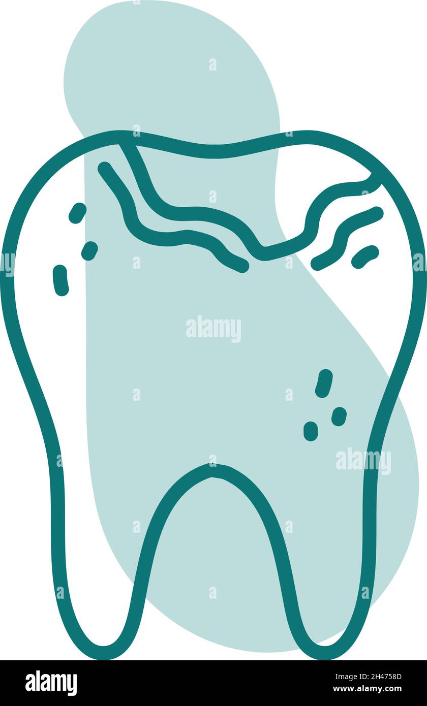 Broken tooth, illustration, vector, on a white background Stock Vector ...