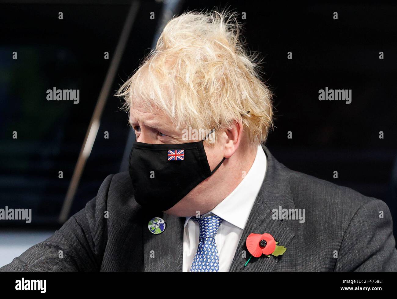 Prime Minister Boris Johnson arrives for the Cop26 summit at the ...
