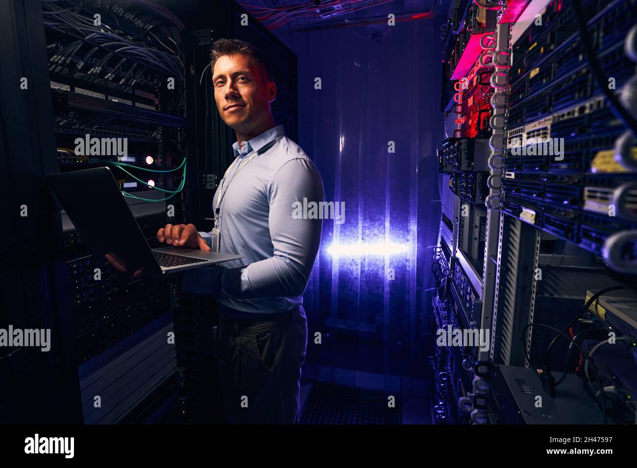 System administrator testing equipment in data center Stock Photo - Alamy