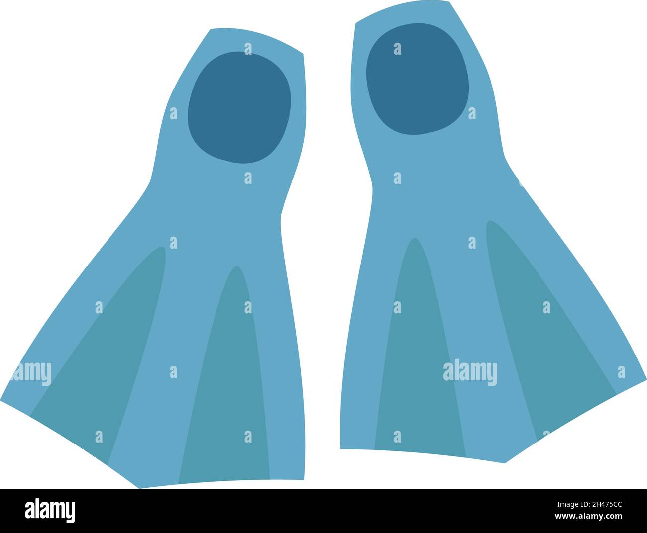 Diving flippers, illustration, vector, on a white background Stock ...