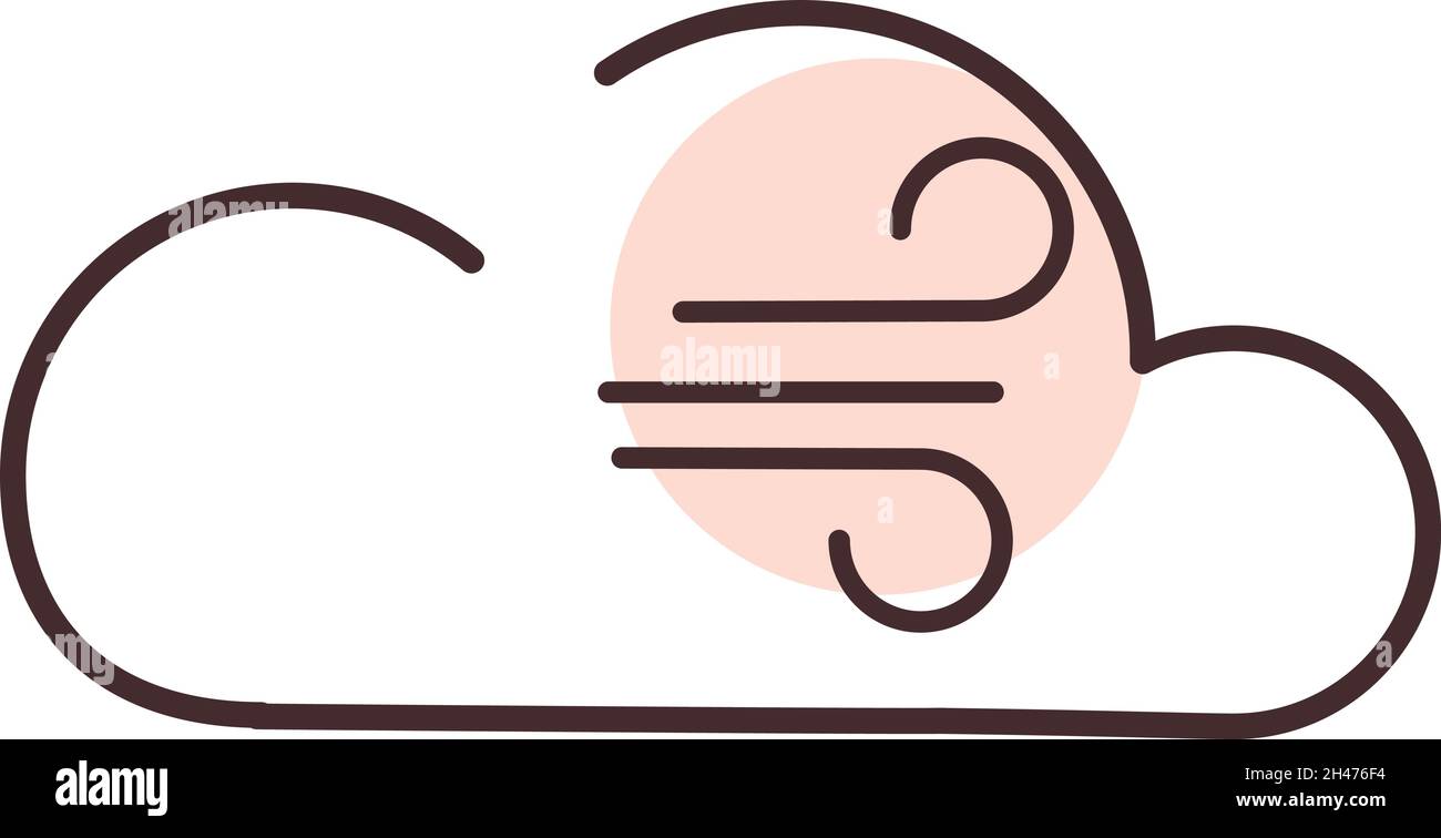 Windy weather, illustration, vector, on a white background Stock Vector ...