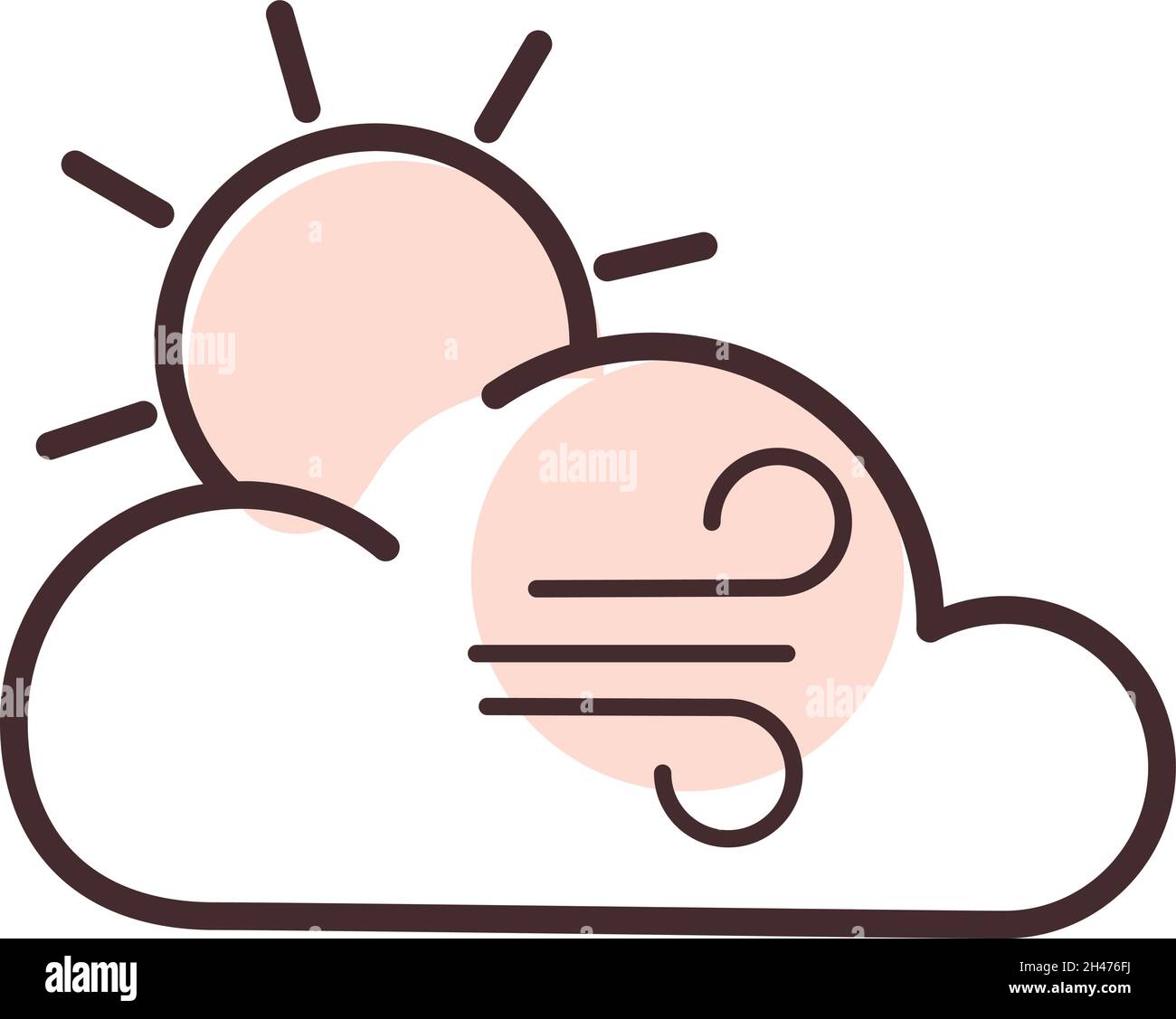 Sun with wind, illustration, vector, on a white background Stock Vector ...