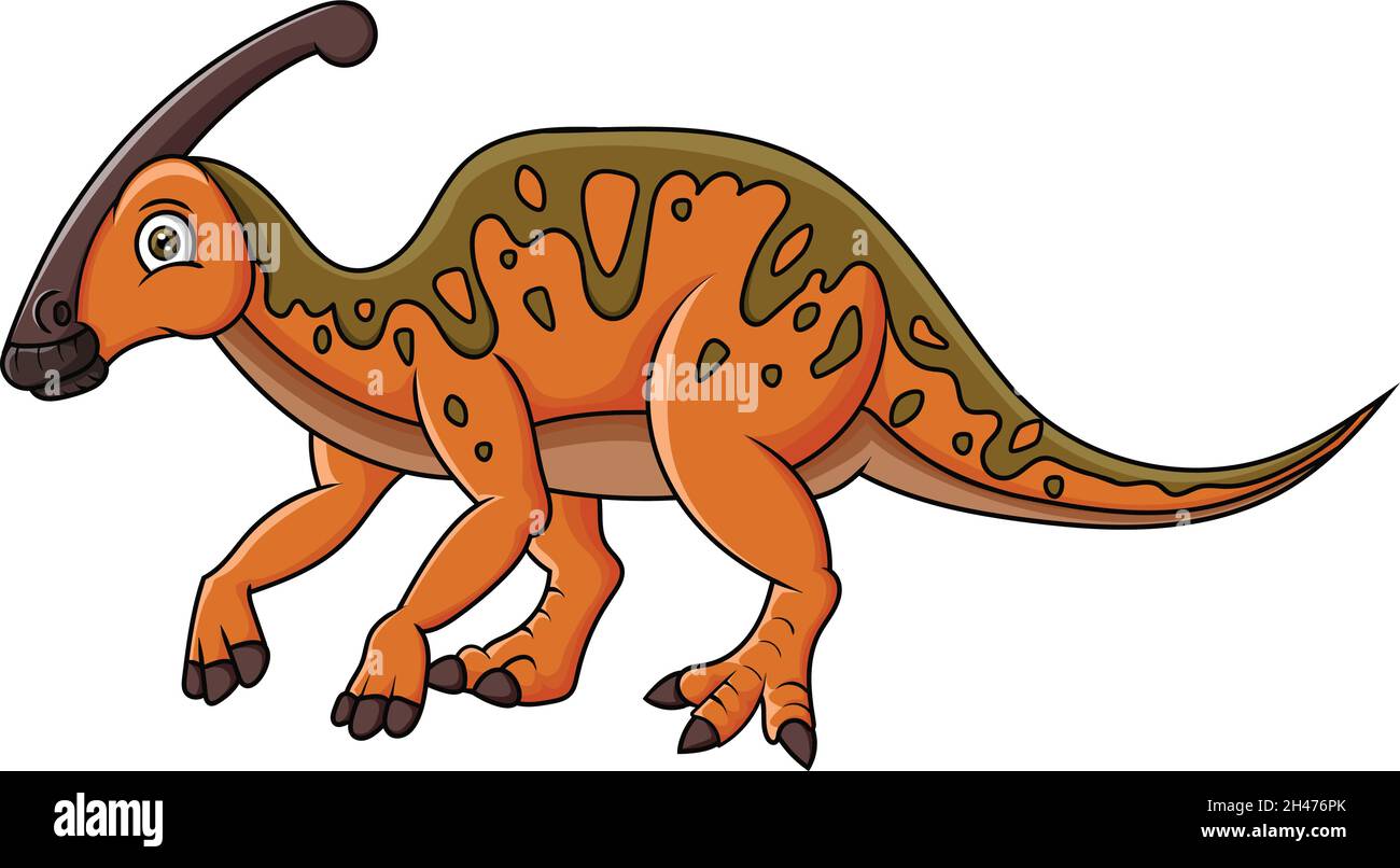 Cartoon parasaurolophus isolated on white background Stock Vector Image ...
