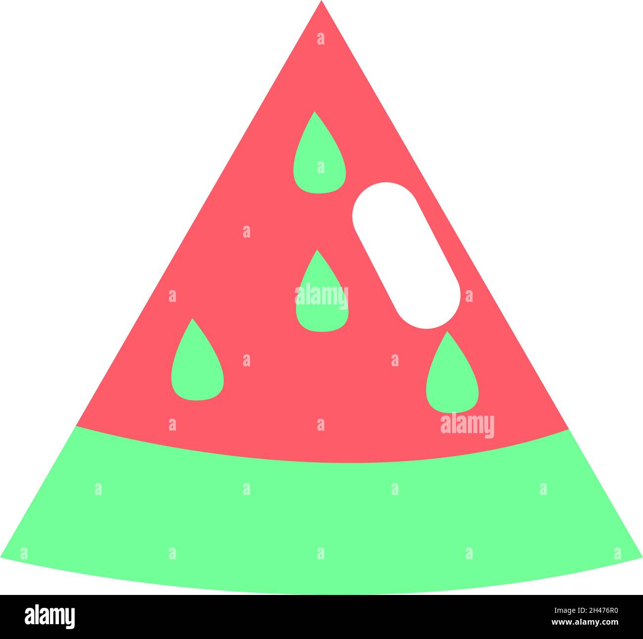 Watermelon slice, illustration, vector, on a white background Stock ...