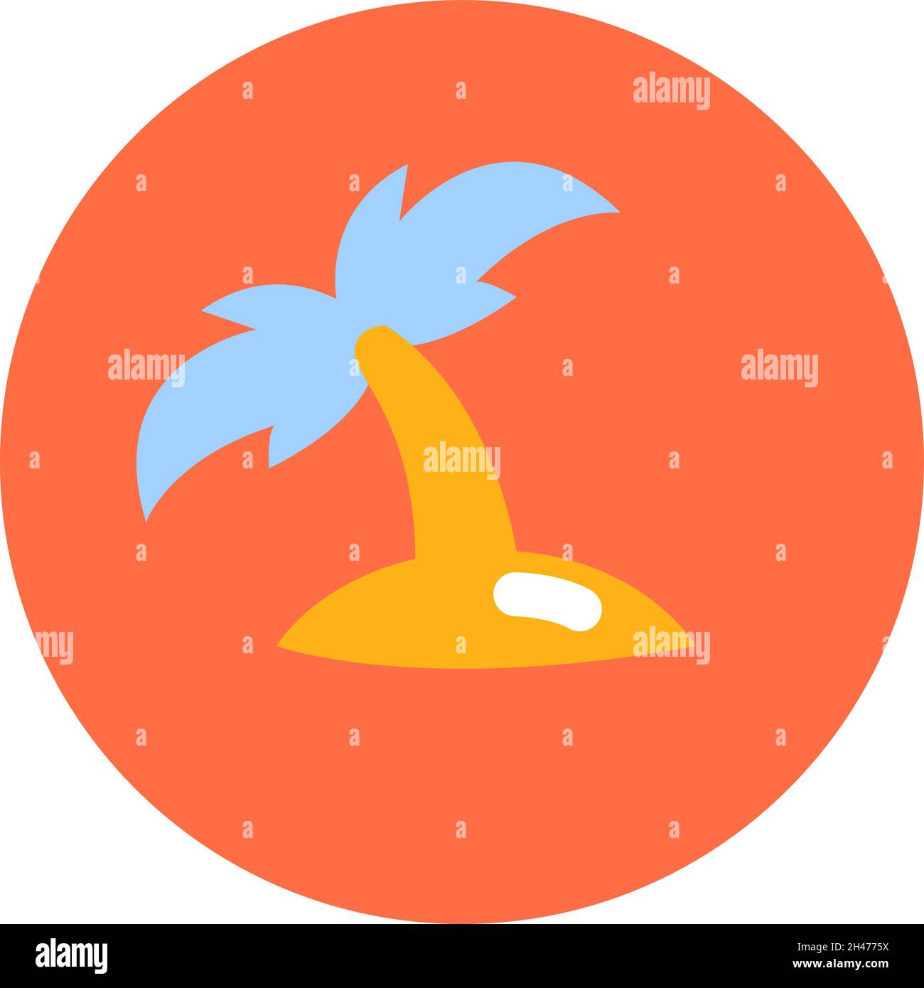 Vacation palm tree, illustration, vector, on a white background Stock ...
