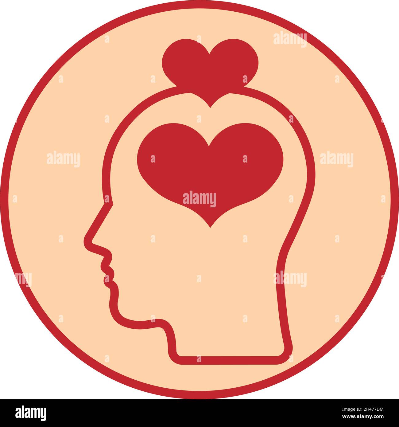 When heart head meet Stock Vector Images - Alamy