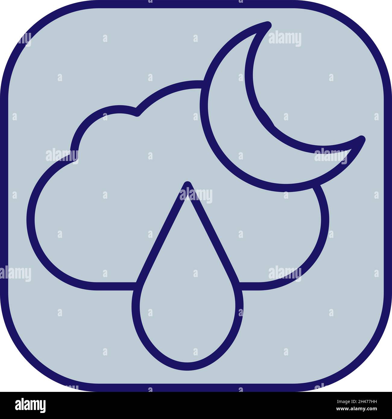 Moon with some rain, illustration, vector, on a white background Stock ...