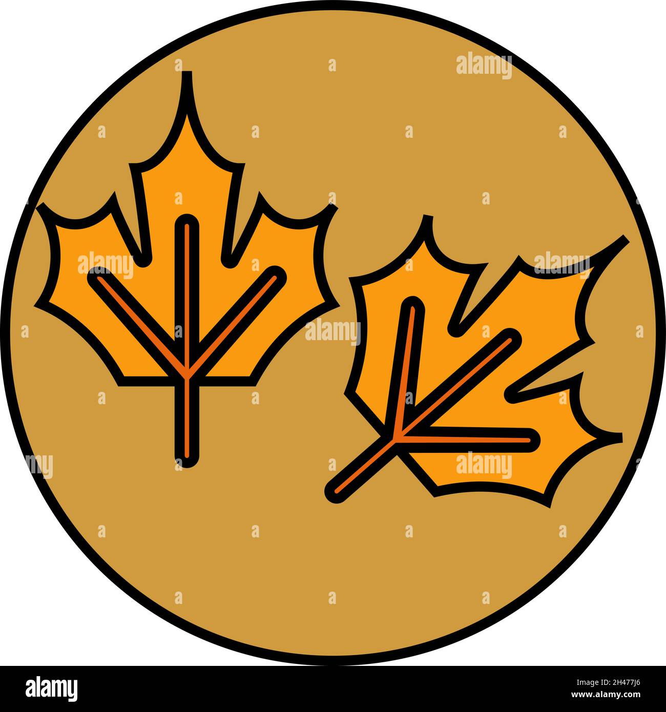 Two leaves, illustration, vector, on a white background Stock Vector ...