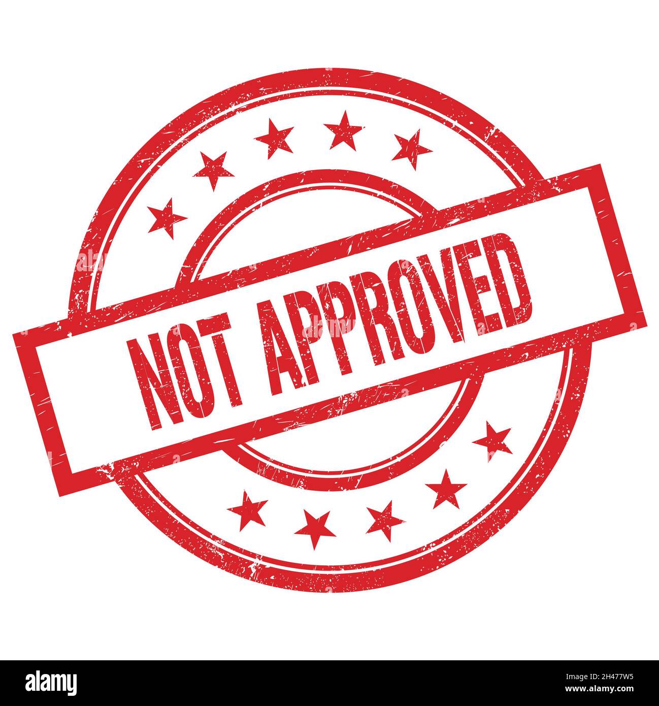 NOT APPROVED text written on red round vintage rubber stamp Stock Photo ...