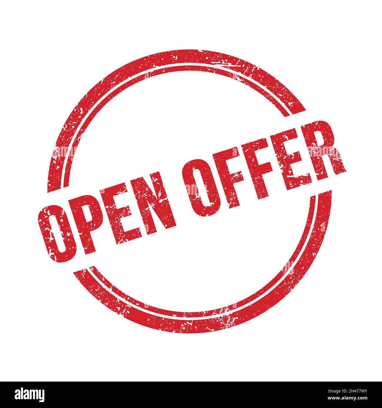 OPEN OFFER text written on red grungy vintage round stamp Stock Photo ...