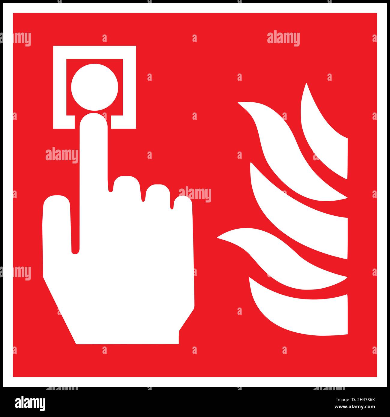 Fire alarm call point sign. Safety signs and symbols Stock Vector Image ...