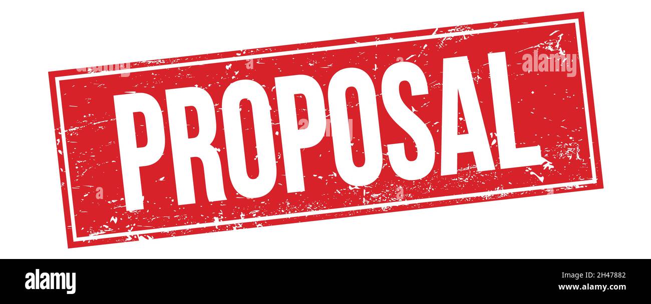 PROPOSAL text on red grungy rectangle stamp sign Stock Photo - Alamy