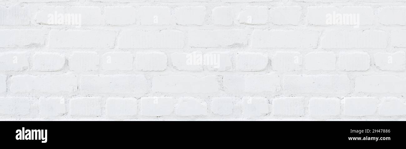 brick wall painted white web banner background Stock Photo - Alamy
