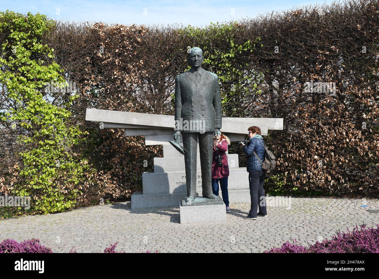 Copenhagen/Denmark 30 April 2018 Statue of King Frederik of Denmak he ...