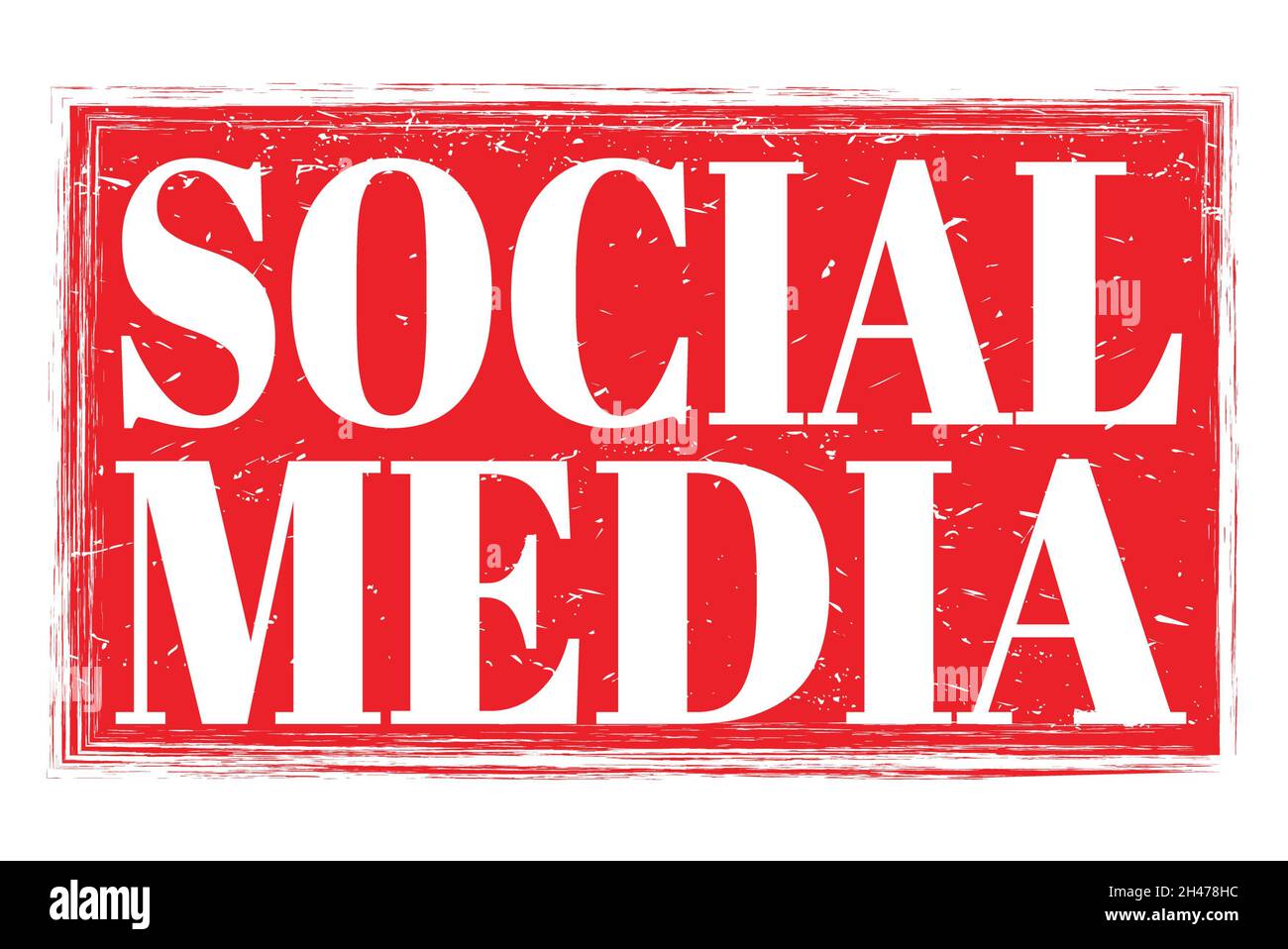 SOCIAL MEDIA, words written on red grungy stamp sign Stock Photo - Alamy