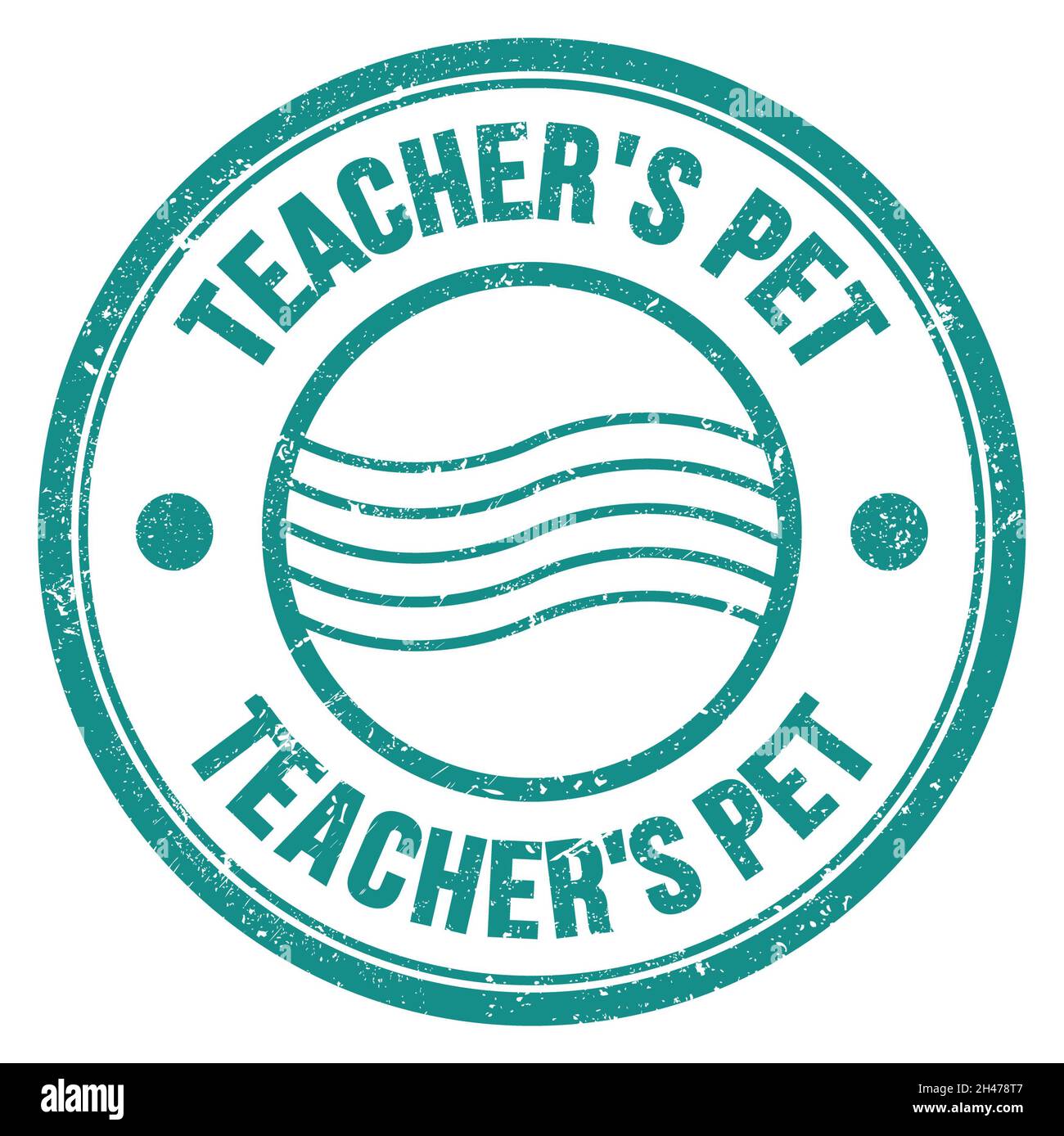 TEACHER'S PET word written on blue round postal stamp sign Stock Photo ...