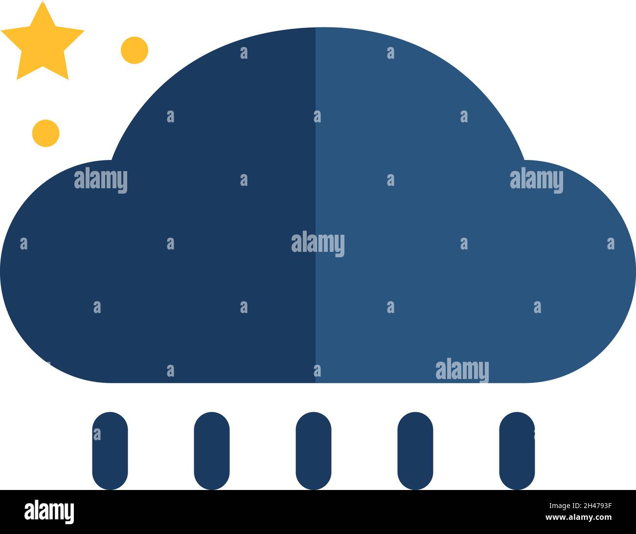 Rainy night, illustration, vector, on a white background Stock Vector ...