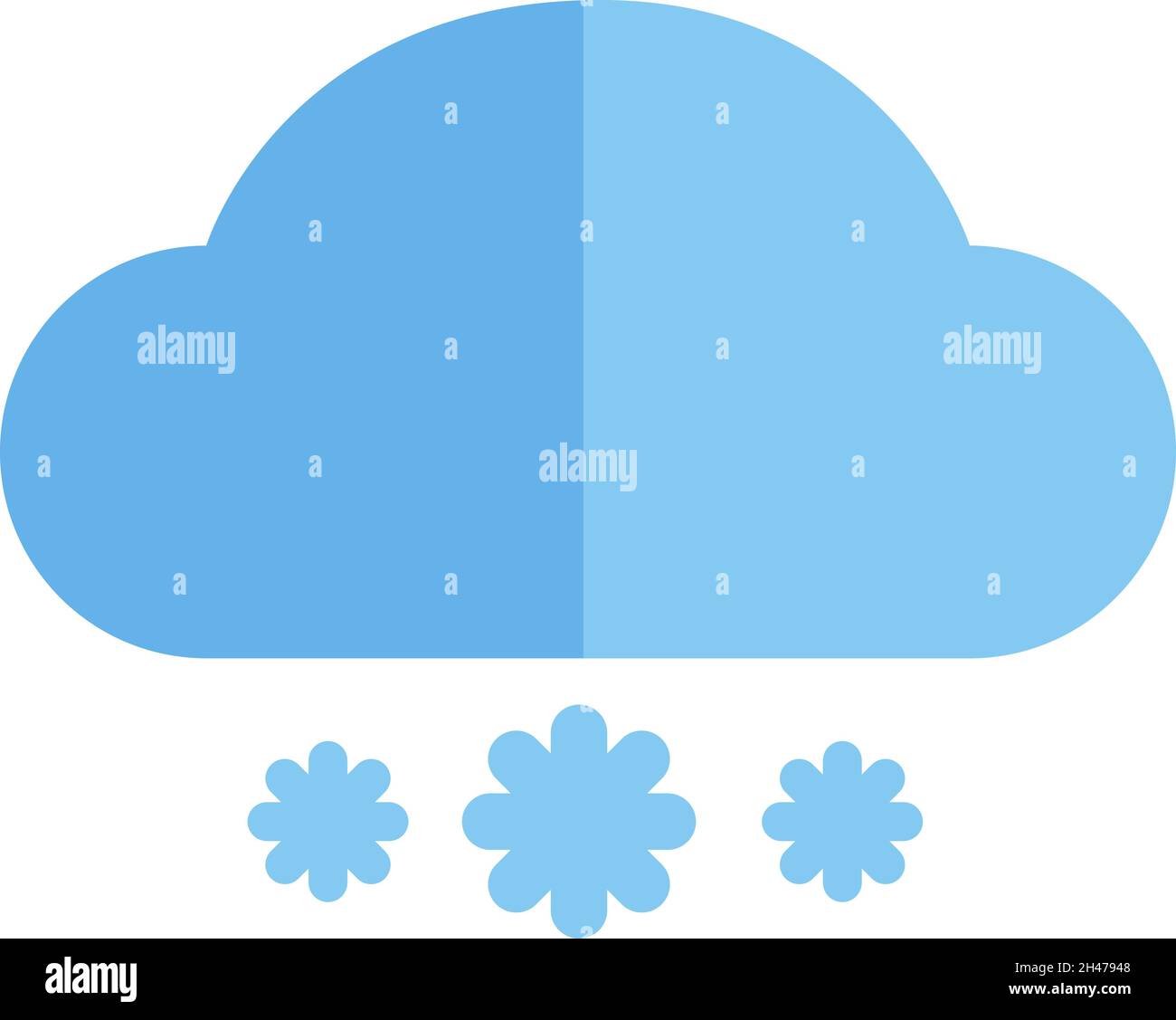 Snowy cloud, illustration, vector, on a white background Stock Vector ...