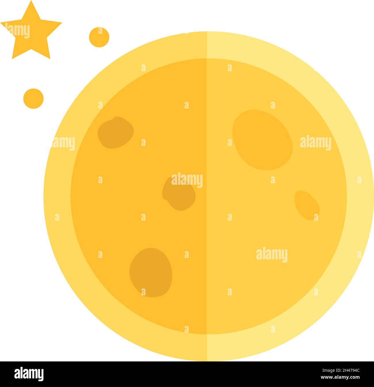 Full yellow moon, illustration, vector, on a white background Stock ...