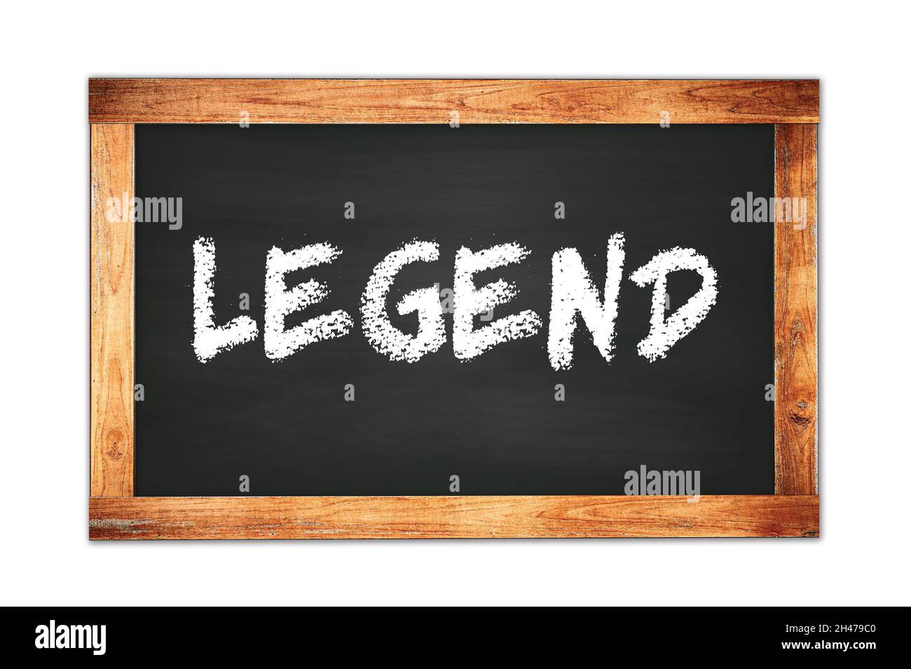 LEGEND text written on black wooden frame school blackboard Stock Photo ...