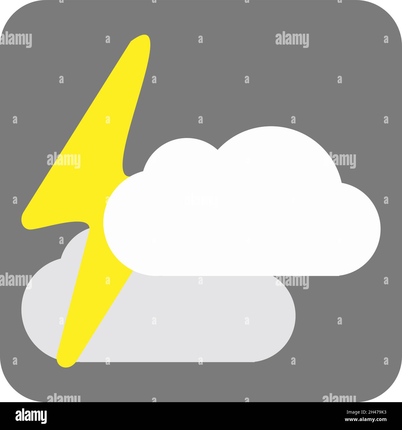 Yellow thunderstorm, illustration, vector, on a white background Stock ...