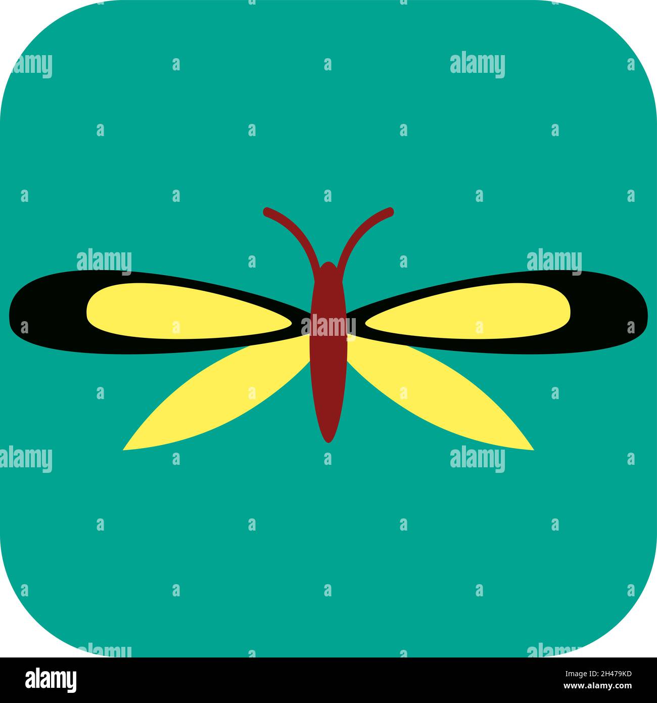 Small yellow buttefly, illustration, vector, on a white background ...
